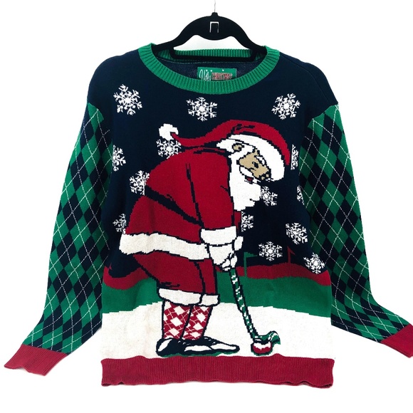 Sweaters | Nwt Mens Ugly Xmas Sweater Golf Santa Hoilday | Poshmark